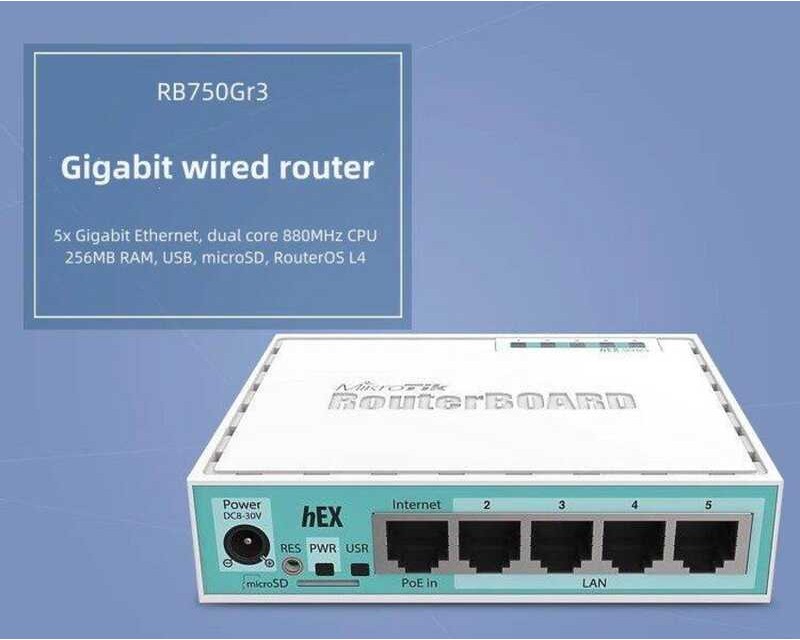 Gigabit Router Mikrotik Rb750gr3 10/100/1000 Mbps 5 Ethernet Ports ...