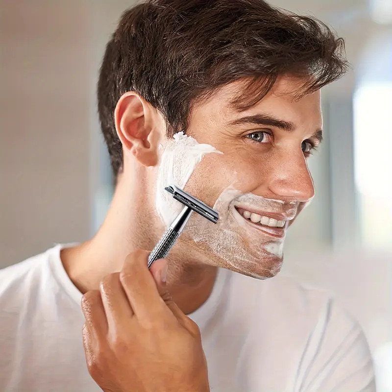 Three-Piece Suit Manual Shaver For Men Stainless Steel Safety Razor ...