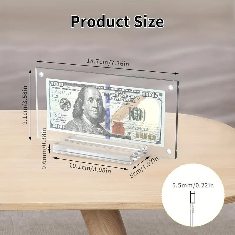 Transparent Transparent Acrylic Dollar Banknote Display Frame Household ...