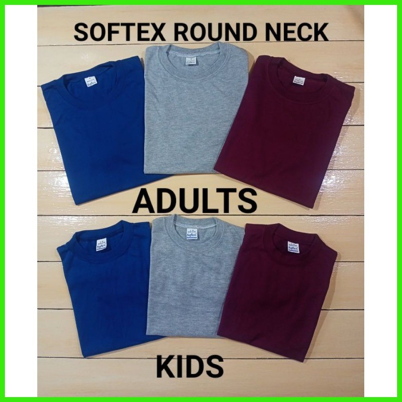 KIDS and ADULTS SOFTEX ROUND NECK | Shopee Philippines