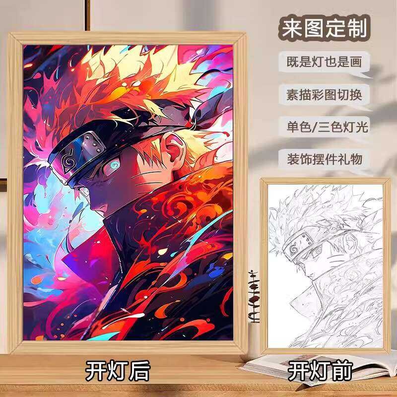 Naruto Light Painting Vortex Naruto Photo Frame Handmade Decoration ...