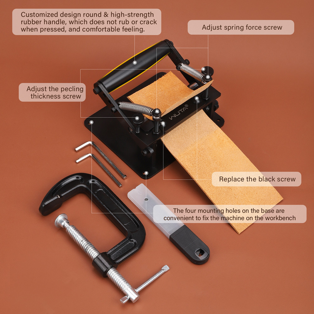 WUTA Leather Skiving Machine Manual Thinner Leather Belt Skiver ...