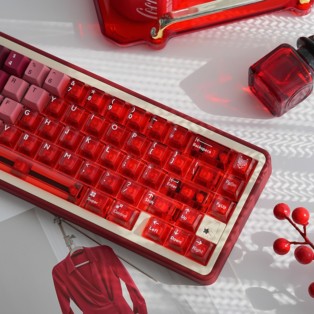 Red Dragon Keycaps Gradient Red PBT+PC Light through Cherry profile ...