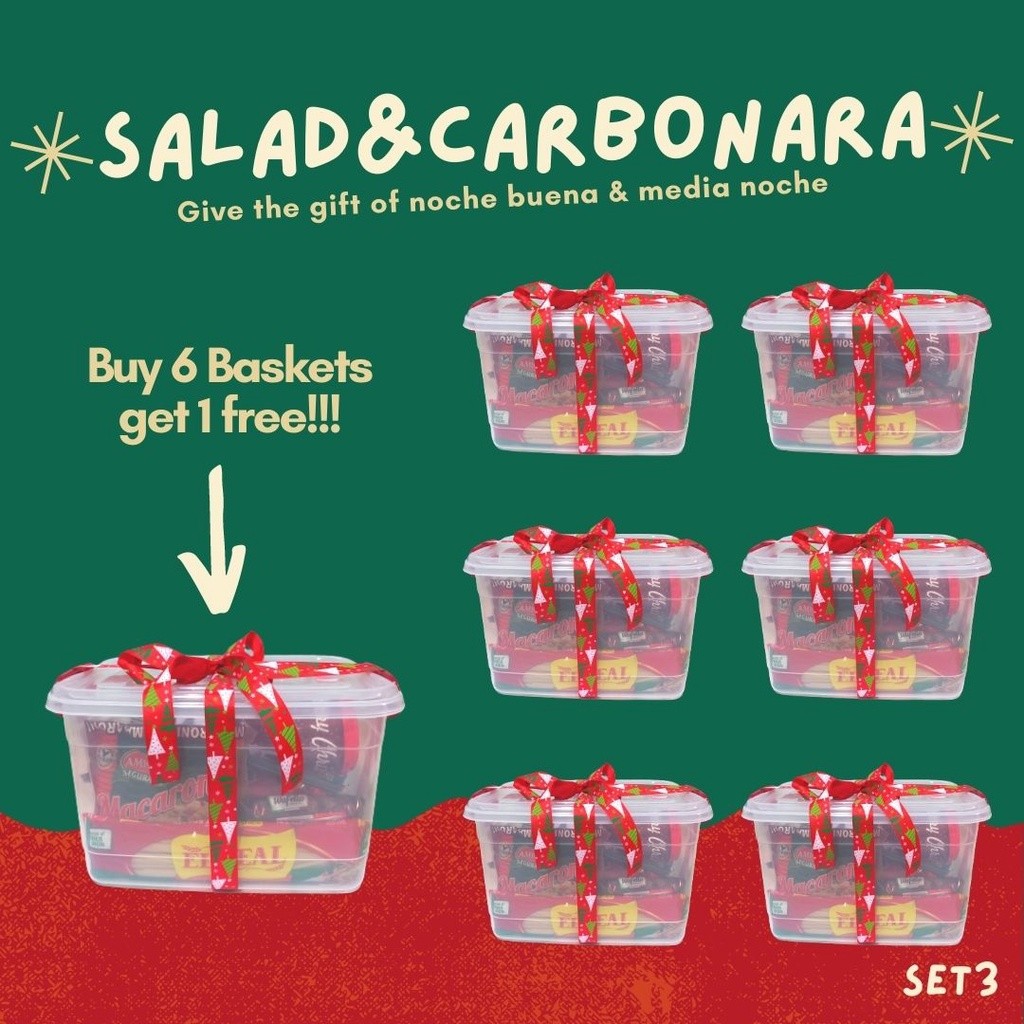 in stock BUY 6BOX + 1BOX FREE Salad & Carbonara Christmas Basket Set ...
