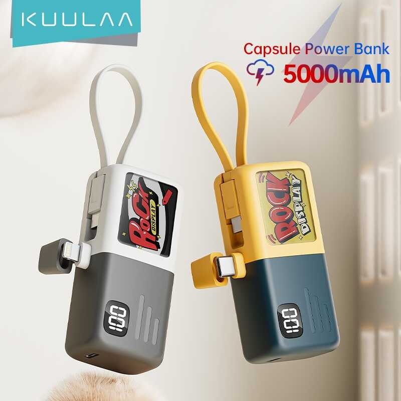 E8 KUULAA 5000Mah 15W Orihinal Na Portable Mini Power Bank Built-In ...