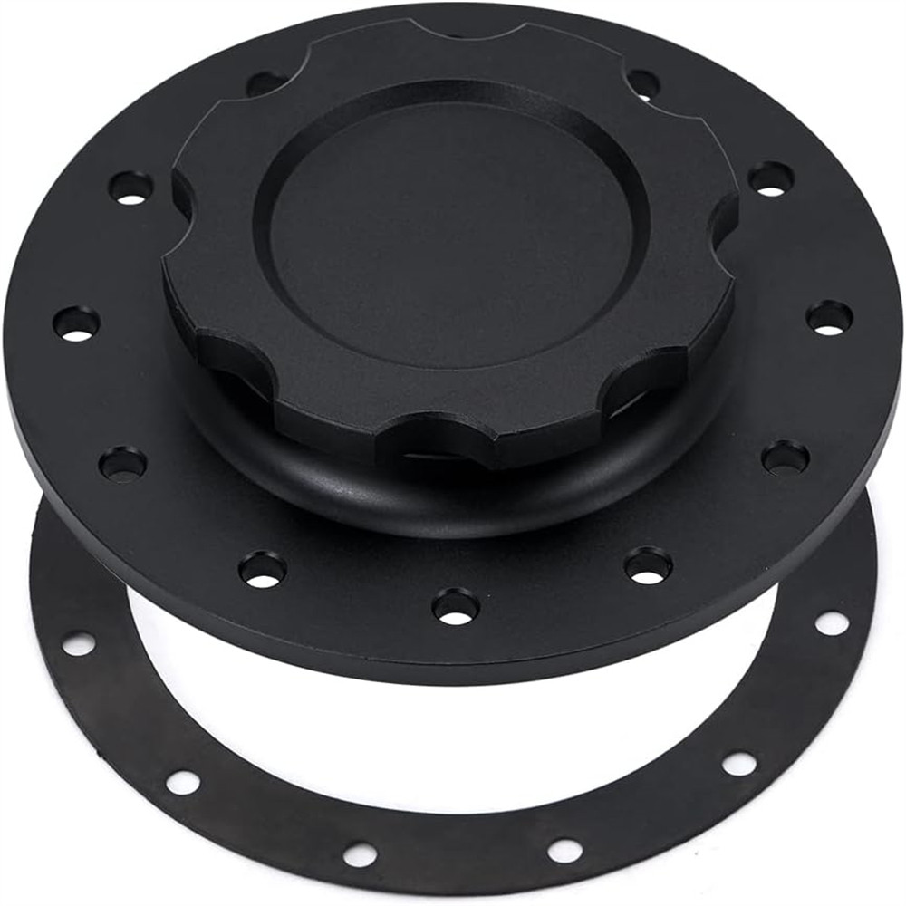 Billet Aluminum Easy Fill Fuel Gas Cap With 12 Hole Cell Bung and ...