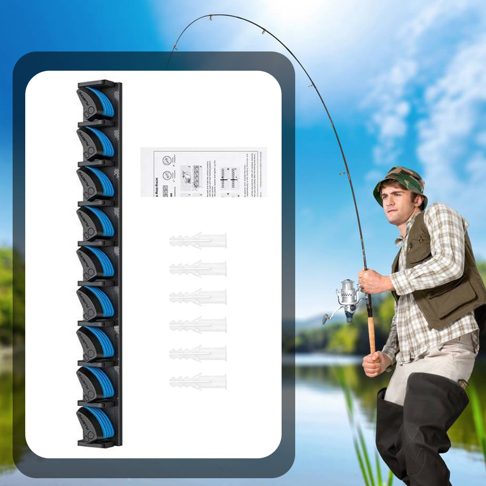 Wall Mounted Pole Rack Vertical and Horizontal Fishing Rod Rack Fishing ...