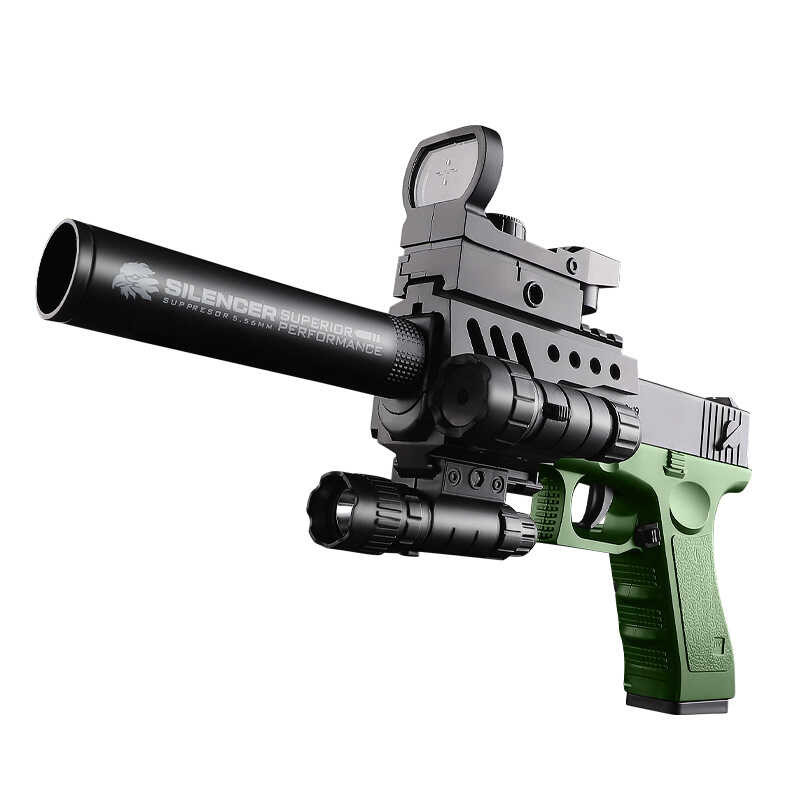 Plastic Gun Toy Pinball Kaihuang Long Glock Manual Throwing Shell Can ...