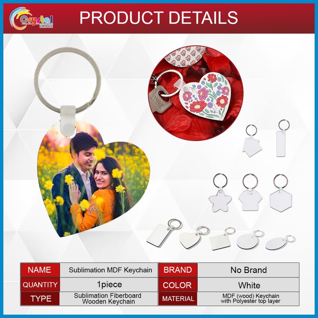 Sublimation MDF Keychain Printable Blank MDF Wood Keychain | Shopee ...