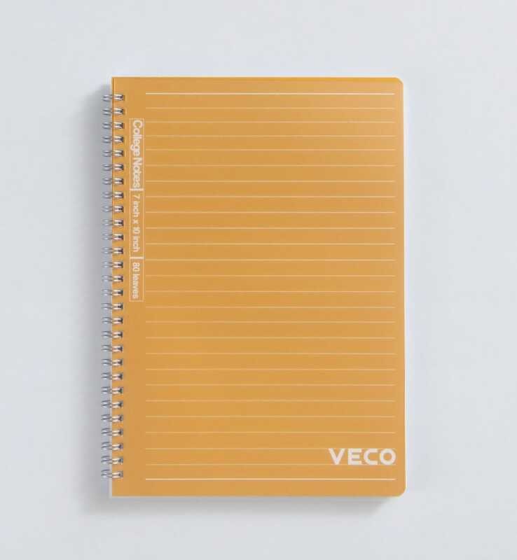 Veco College Notes Color Coding Notebook 80S 7X10in 60Gsm With Frosted ...