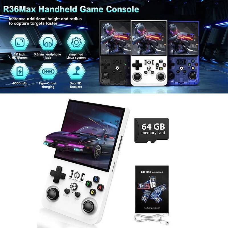 Handheld Retro Game Console Linux System 4.0 Inch IPS Screen Open ...