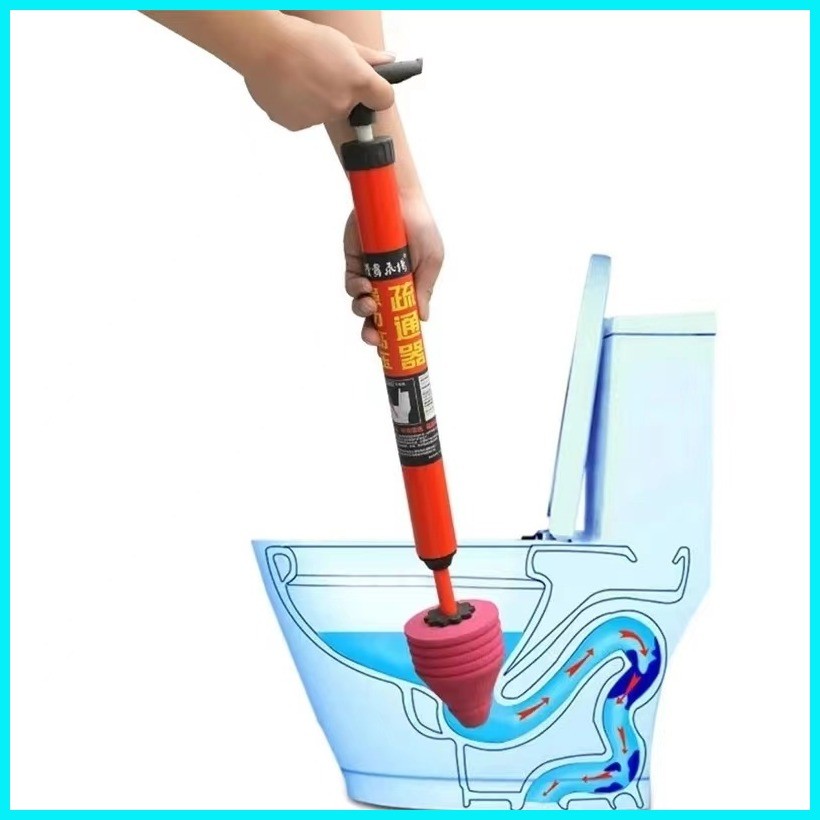 Toilet Cleaner Drain Declogger Air Plunger High Pressure Toilet Plunger ...