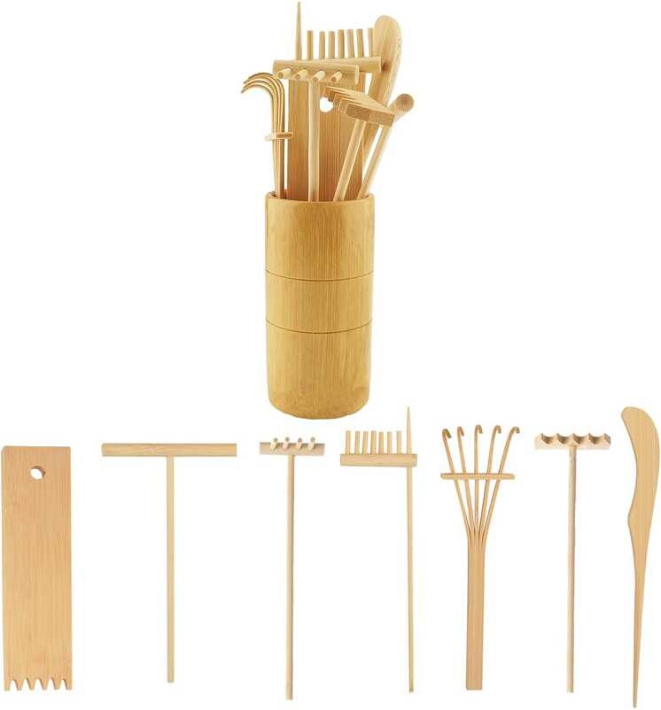 mini Dorhui 7-piece Zen garden rake set, Zen sand garden rake set, mini ...