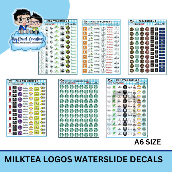 in stock MILK TEA LOGO DESIGN#1, DESIGN#2, DESIGN#3 WATER SLIDE DECAL ...