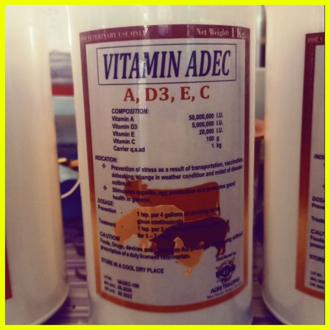 VITAMIN ADEC 1KGS. WATER SOLUBLE/FOR ANIMALS POWER. | Shopee Philippines