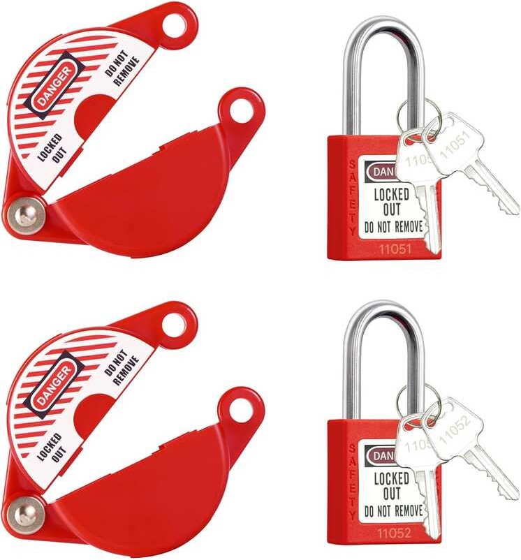 2 Sets Gate and Safety Padloc, Lockout Device 1 to 2-1\/2 inch Diameter ...