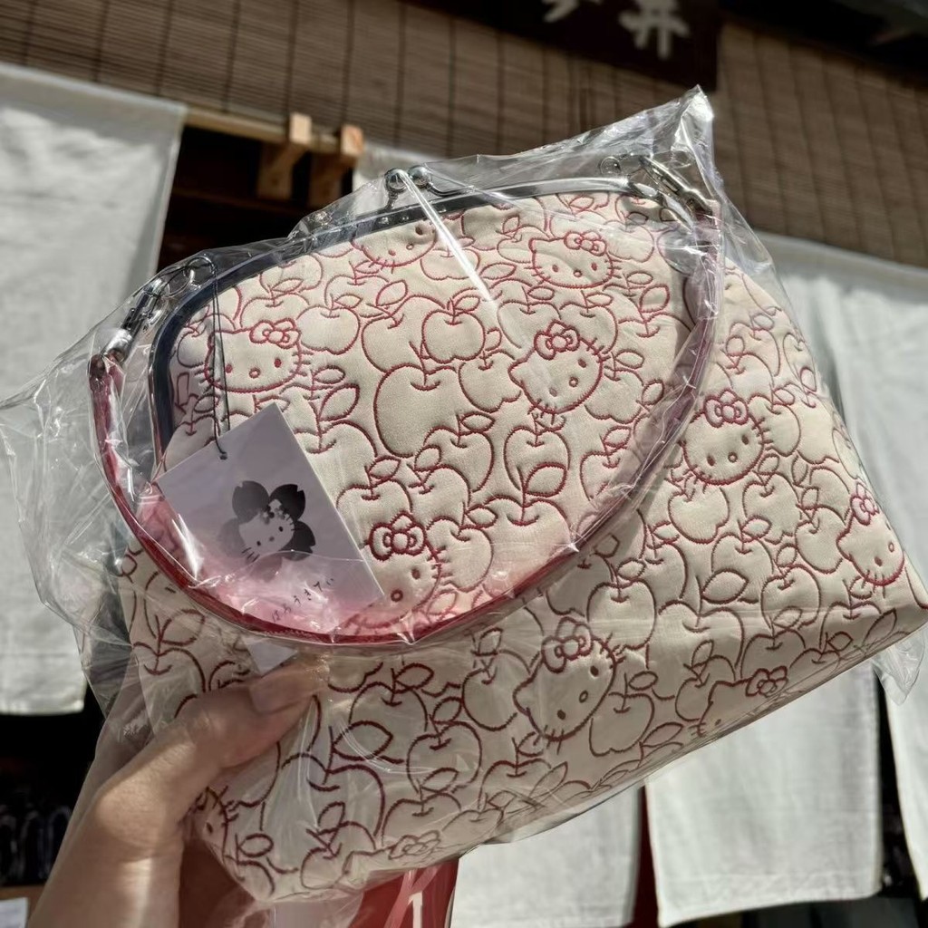 Hello Kitty Mouth Gold Bag Red Cute Sanlio Zero Wallet Printed Handbag ...