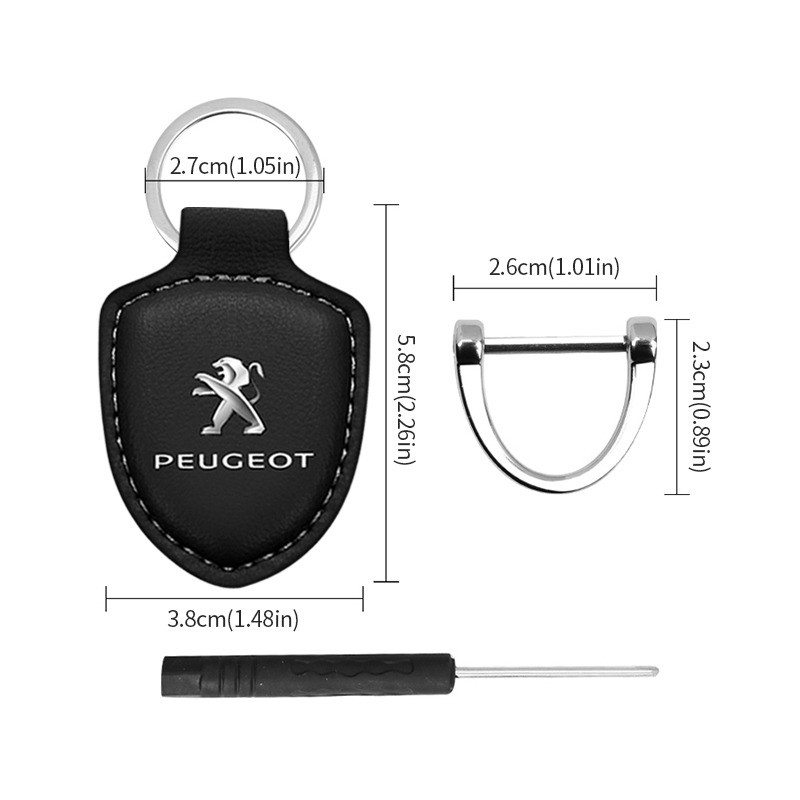 1pcs High-end Leather Car Key Chain Car Logo Key Rings Simple Styling ...