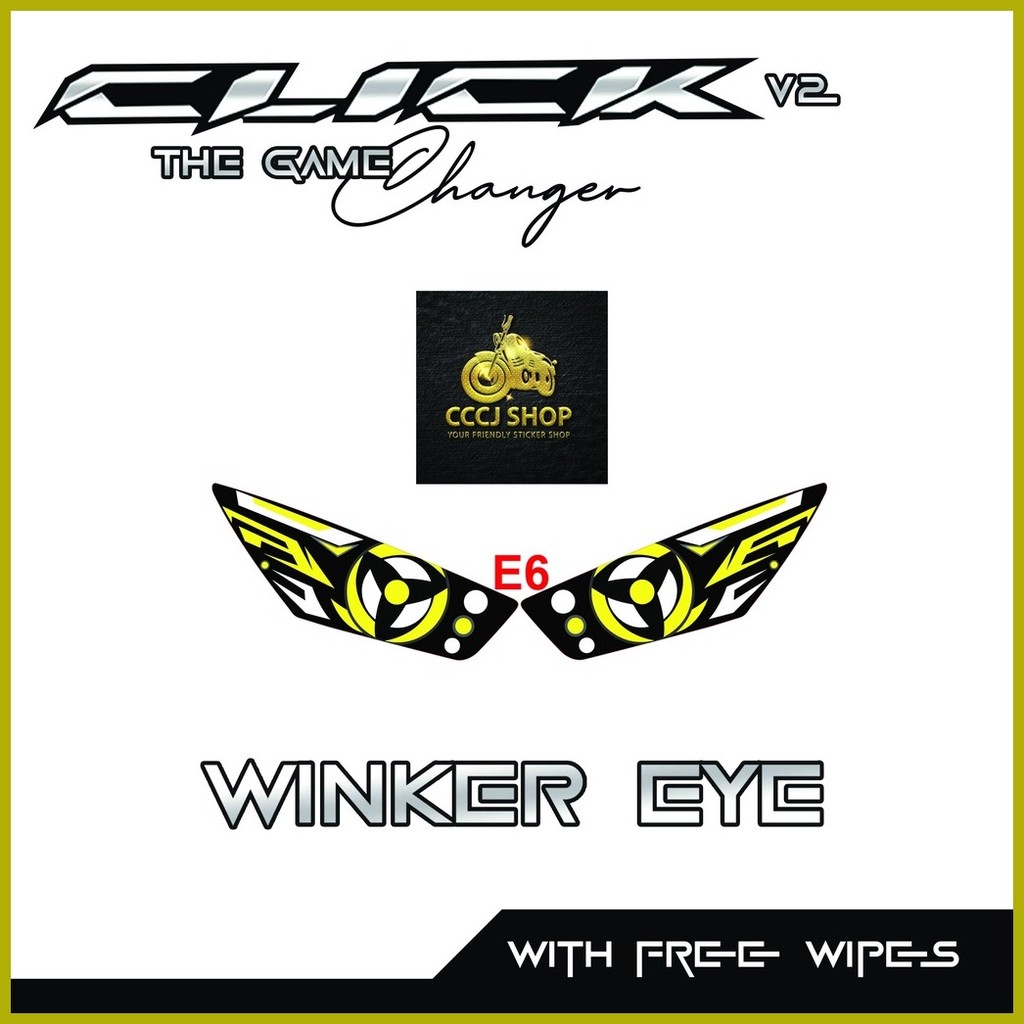 ∭ ① SHARINGAN WINKER EYE FOR HONDA CLICK 125i/150i V2/V3/V4 TRANSPARENT ...