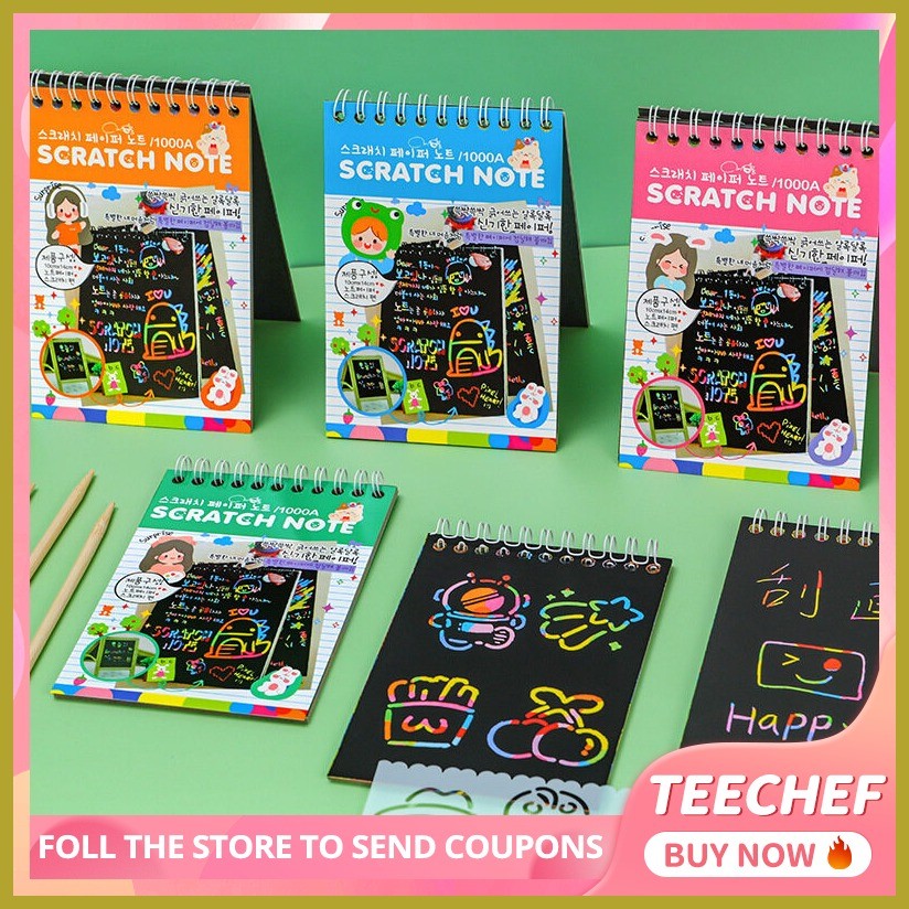 ஐ Rainbow Scratch-Off Paper Note Scratch-Off Activity Book Scratch-Off ...