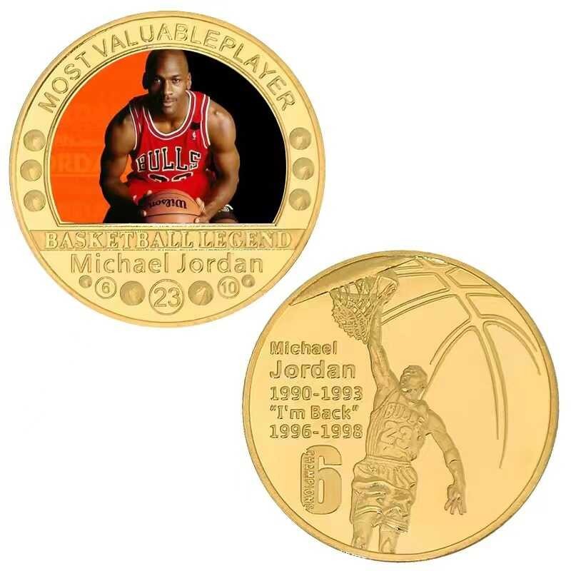 Star Jordan Commemorative Coin Gold Plated Die Casting Badge Collection ...