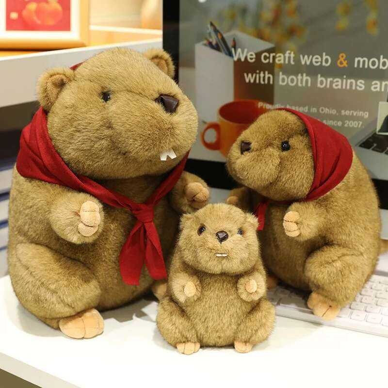 Lifelike Kawaii Groundhog Plush Toys Simulation Marmot Plush Doll ...