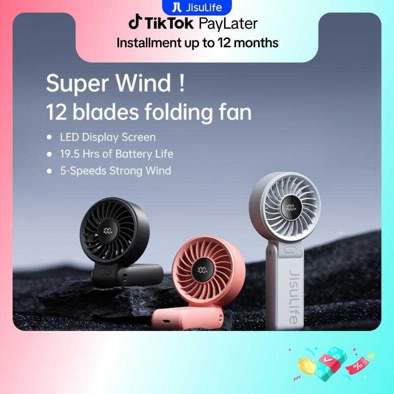 JISULIFE Handheld Fan Life7 Mini Portable Rechargeable Electric Fans ...