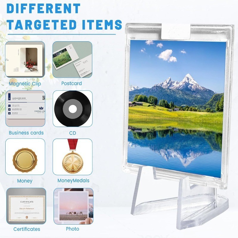 Mini Clear Acrylic Idol Photo Card Display Stand - Transparent Triangle ...