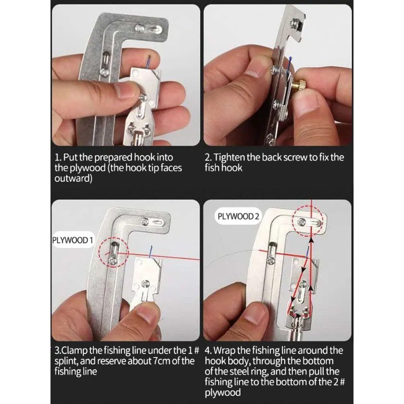 1Pc Quick Hook Tying Device Manual Stainless Steel Fishhook Tying ...