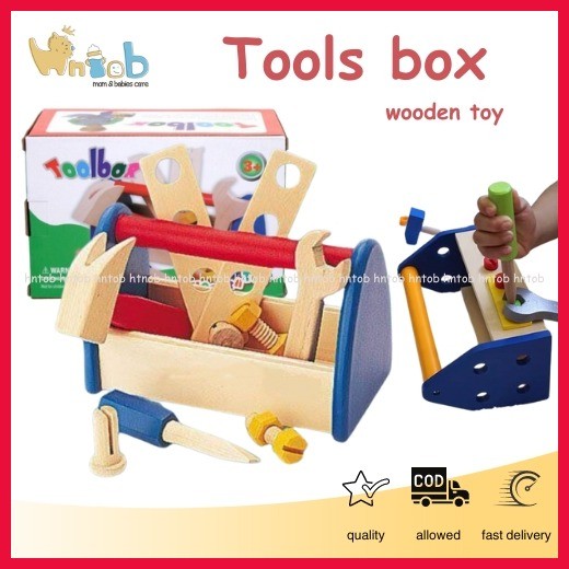 ED shop mini Wooden toolbox Disassembly Tool Box Kit Early Education ...