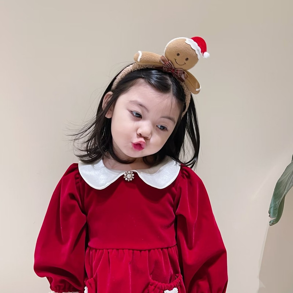 New Christmas Plush Gingerbread Man Headband Cute Children Headband ...