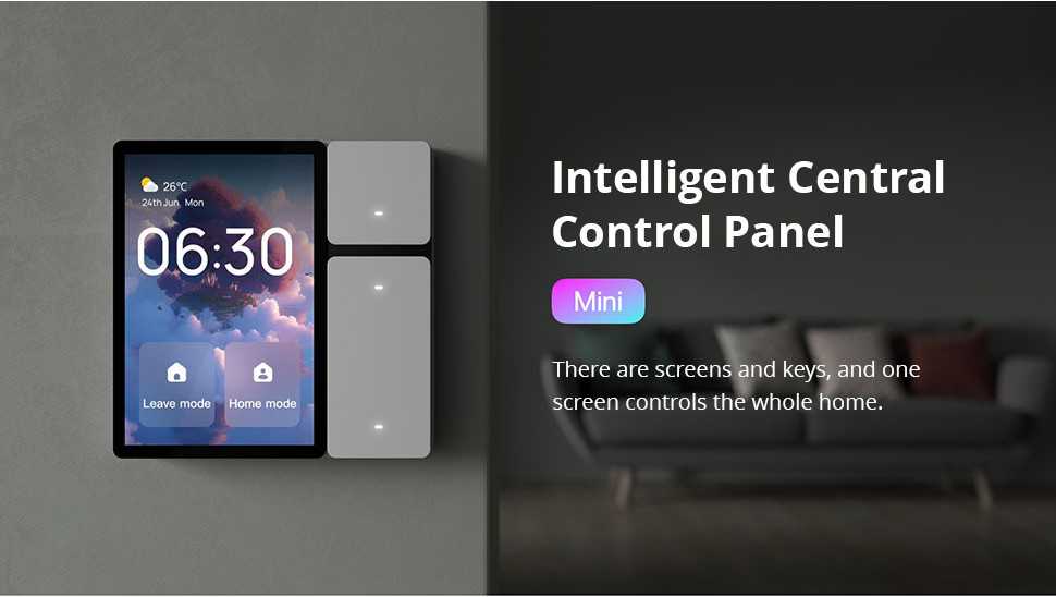 Zemismart Tuya WiFi BLE Smart Panel with 3.5in LCD Touch Screen Home Central Control Universal ...