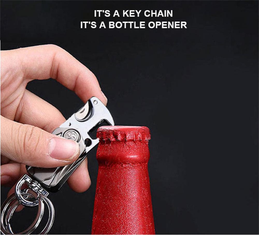 Multifunctional Keychain Classic Men Mini Fingertip Spinner With Bottle ...