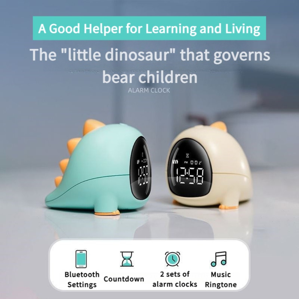 Creative Cartoon Little Dinosaur Alarm Clock Usb Charging Led Timing ...