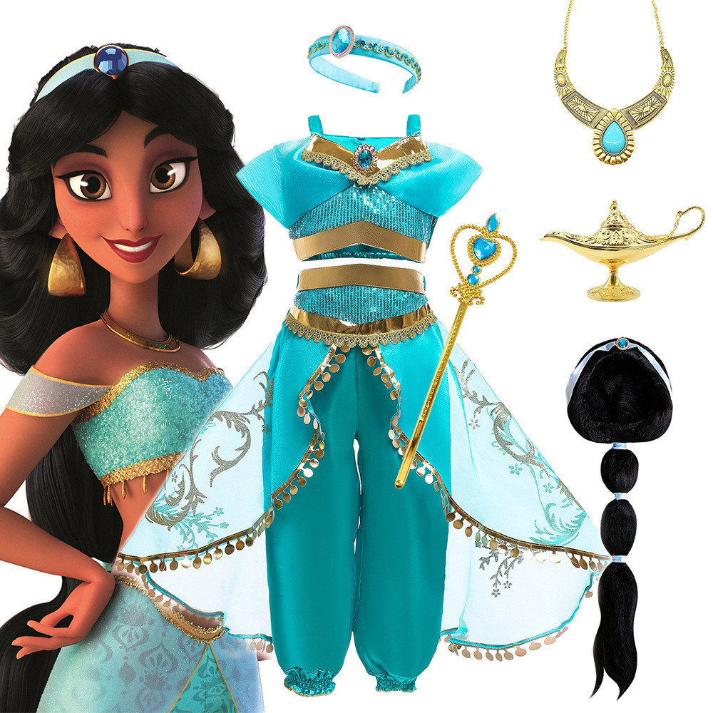 Aladin and The Magic Lamp Cos Costume for Kids Girl Jasmine Princess ...
