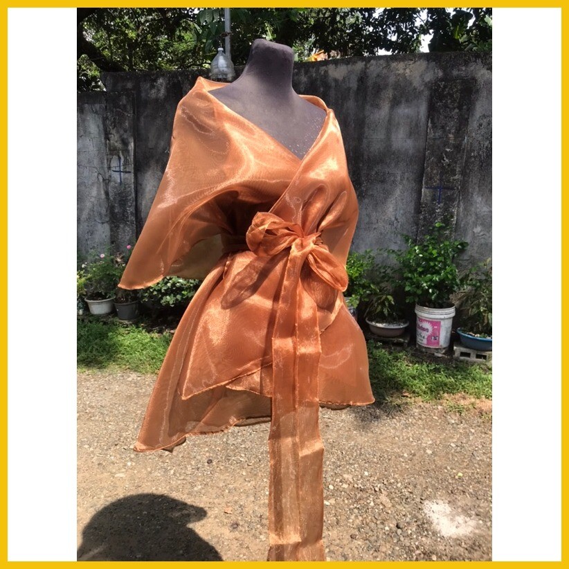 Millys modern filipiniana wrap around / RUSTY GOLD plain best seller ...