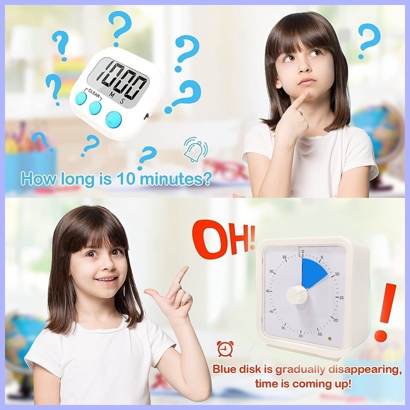 60-Minute Visual Timer for Kids, Time Management Tool Study Classroom ...