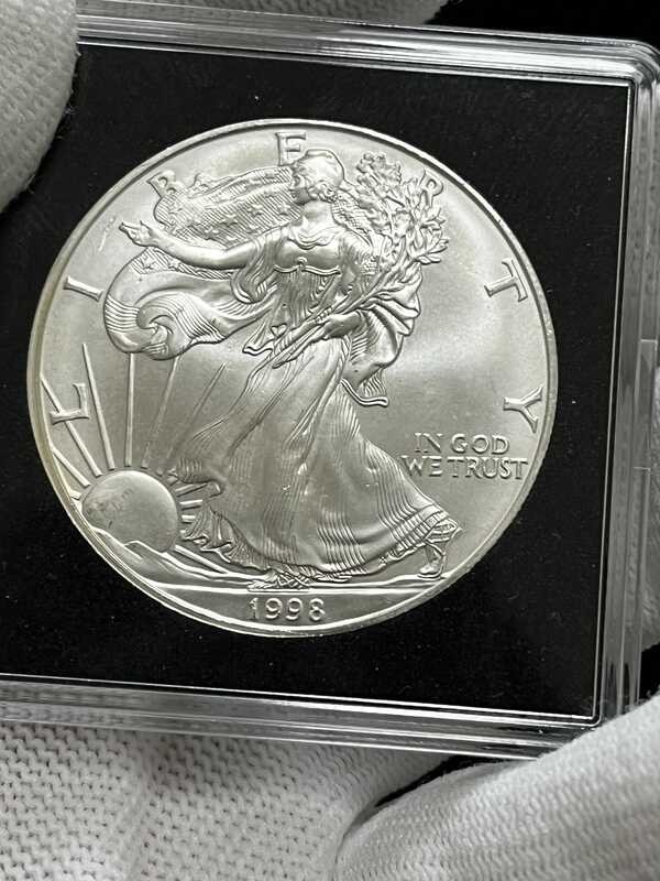 1998 Eagle Ocean Statue Of Liberty Walking Goddess Silver Coin 1 Oz ...