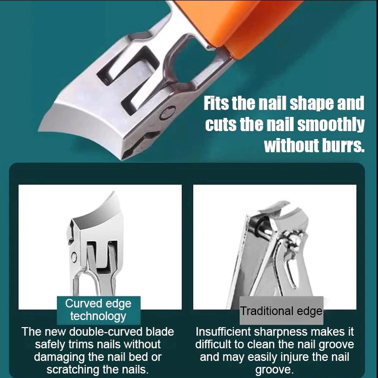 Oblique nail clippers Large opening Anti-splash Thick hard nail groove ...