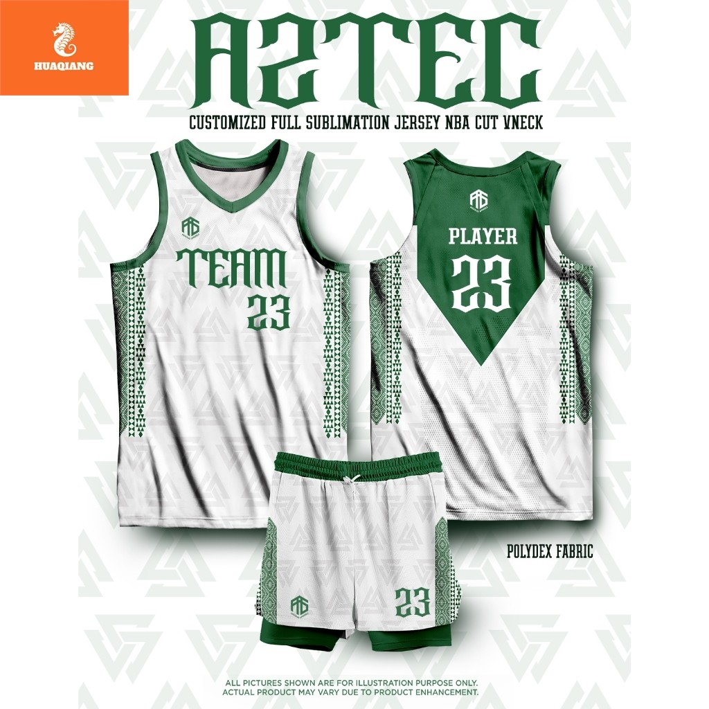2025 NEW !!! AZTEC green white Basketball jersey customized name and ...