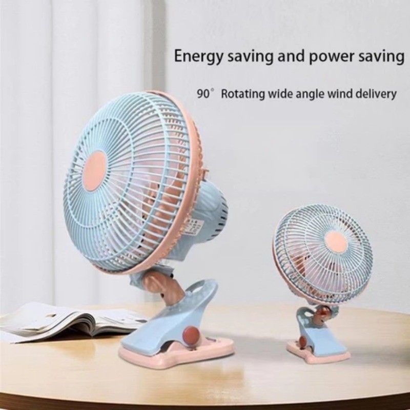 Desktop Clip Fan Electric Rechargable with Stand Shaking Head Mute Mini ...