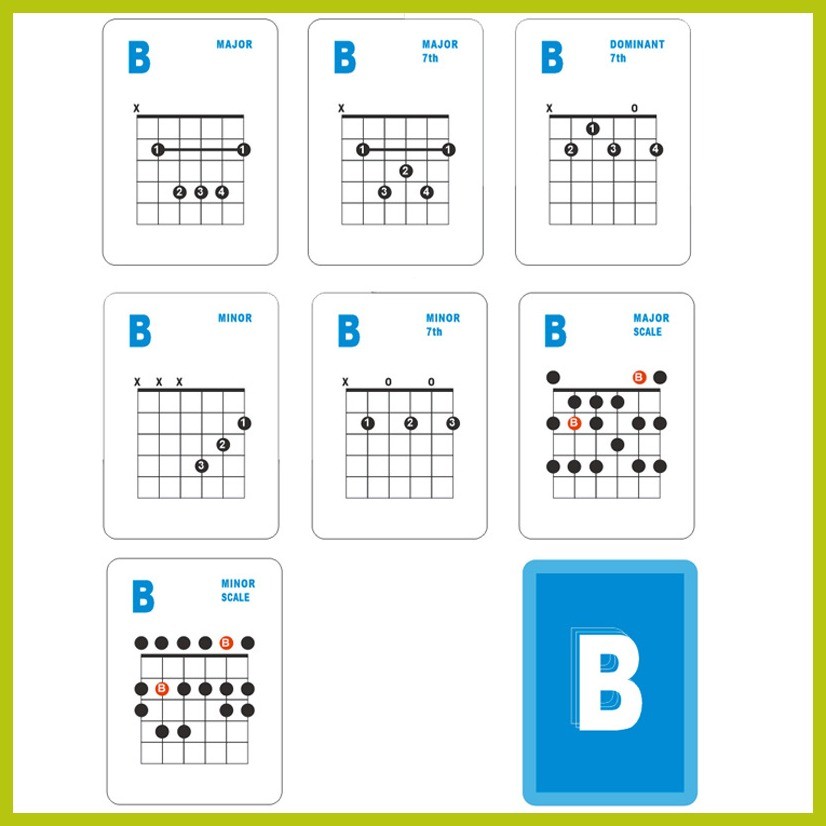 ↕ 49 Pcs Guitar Chord Cards Guitar Flash Cards Fingering Chart Chord ...
