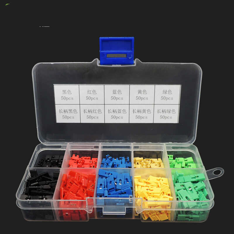 500pcs 10 kinds of boxed jumper short circuit spacing 2.54mm black blue ...