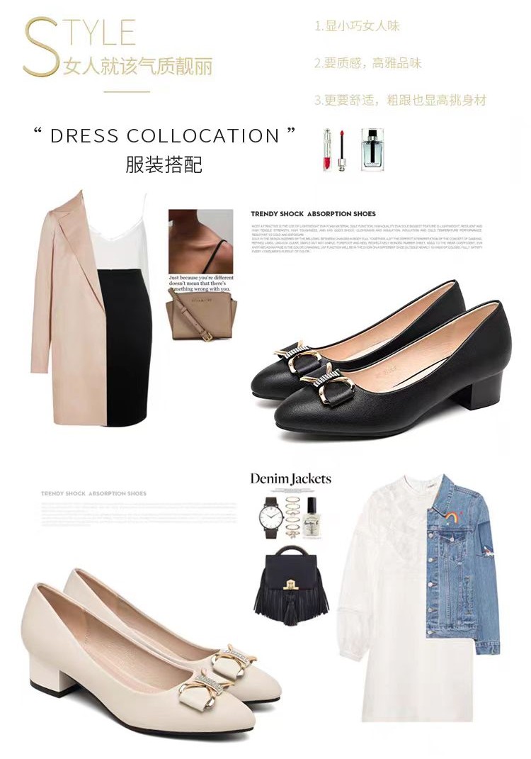 Women’s Soft Sole Leather Low Heel Shoes with Elegant Bow Casual Wear ...