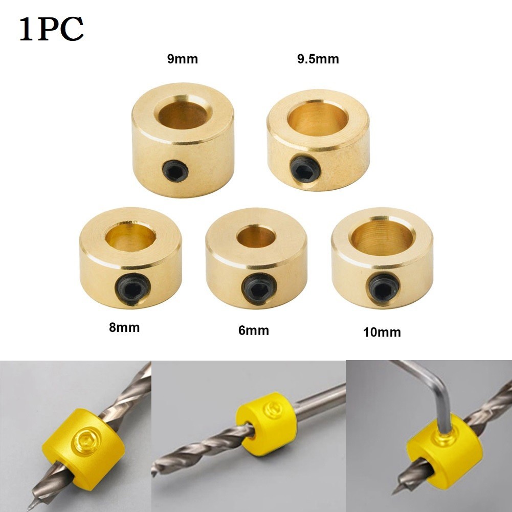 6-10mm Drill Bit Brass Heat Depth Stop Collar Locator Ring Positioner ...
