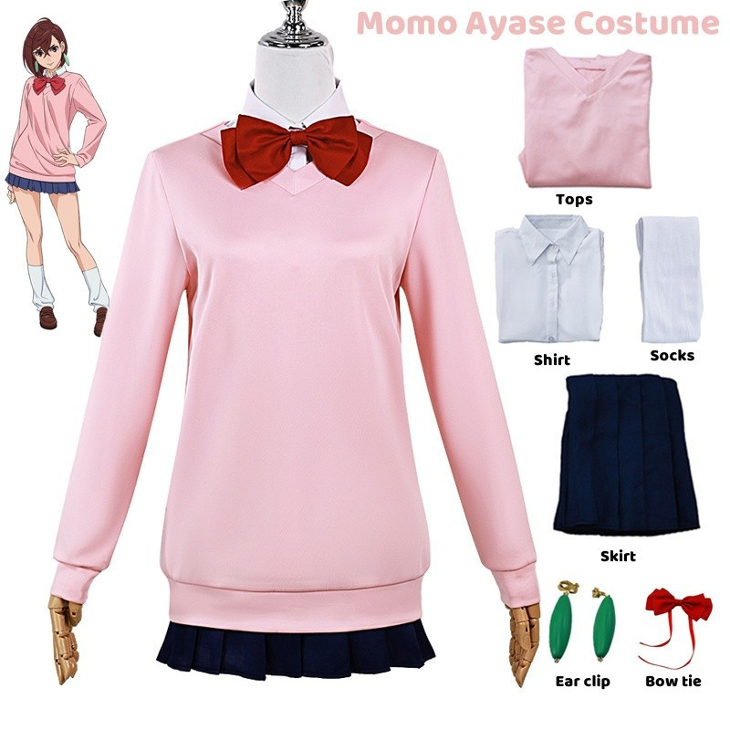 Momo Ayase Cosplay Costume Wig Anime Dandadan School JK Uniform ...