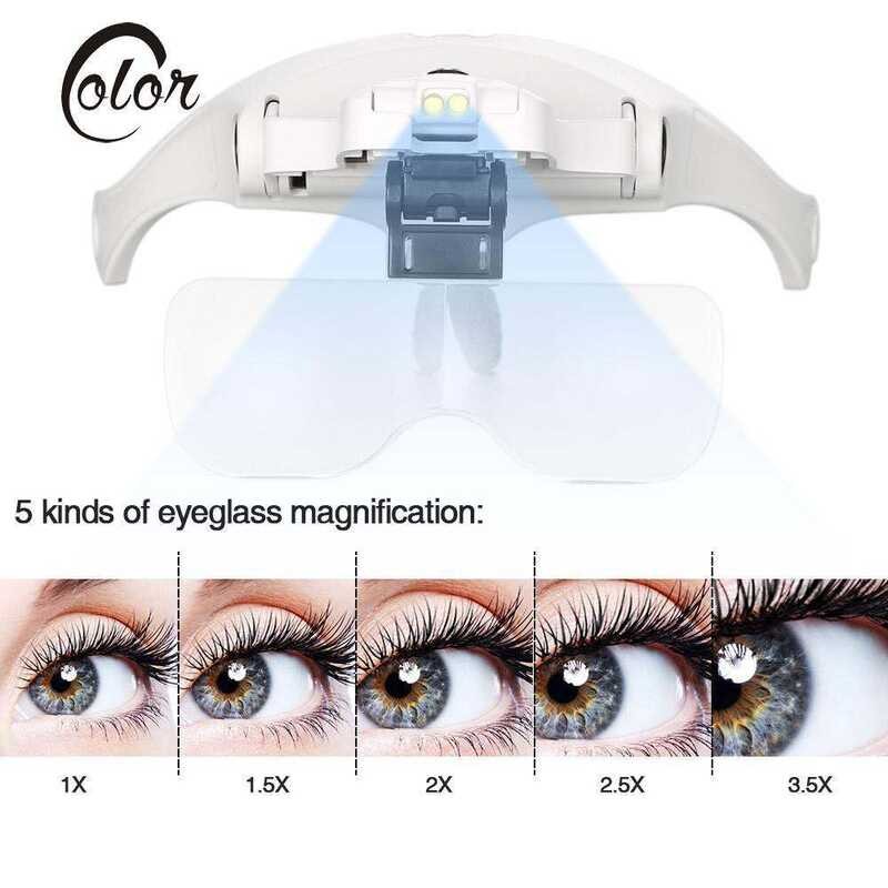 Head LED Lamp Adjustable Light Equipment Microblading Permanent Eyelash ...