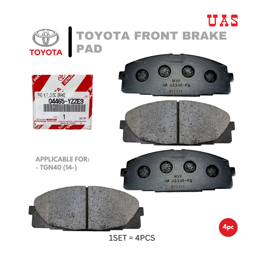 TOYOTA Front Brake Pad 04465-YZZE9 (1pc) Applicable for Toyota Hiace | Shopee Philippines