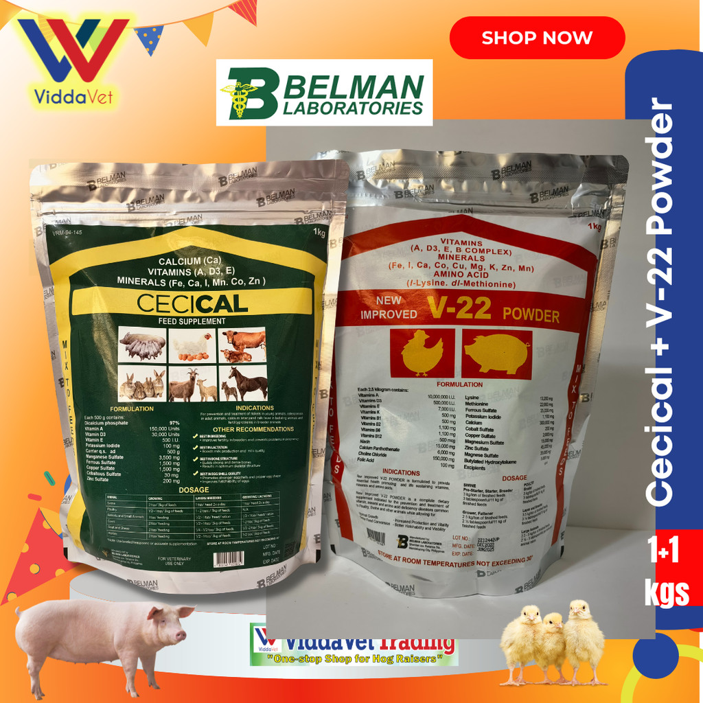 1kg Cecical Powder+1kg V22 Powder 1kg cecical vitamins 1kg V22 calcium ...
