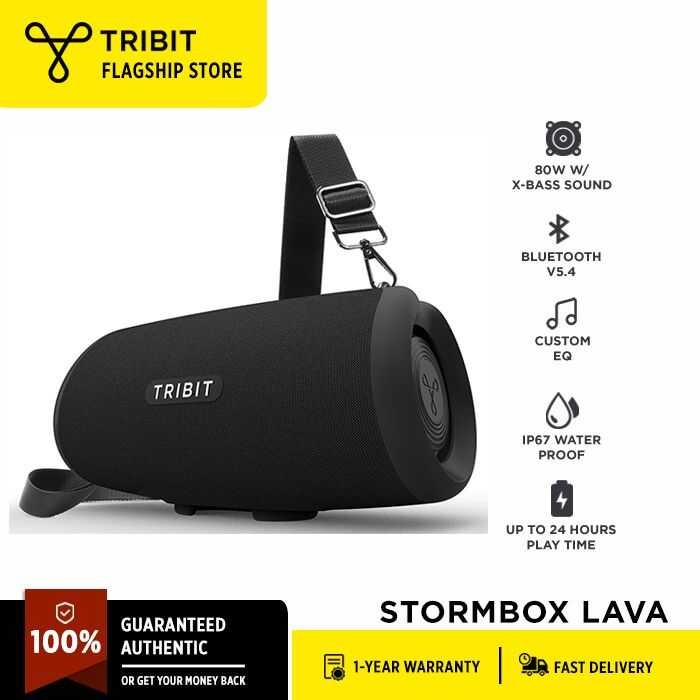 Tribit Stormbox Lava Portable Bluetooth Speaker, 80W Loud Wireless ...